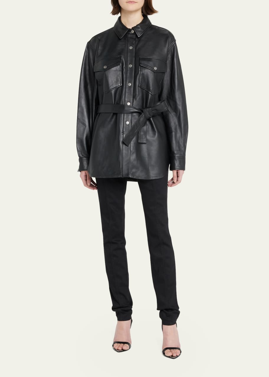 Ksubi Voyager Oversized Leather Shacket - Bergdorf Goodman