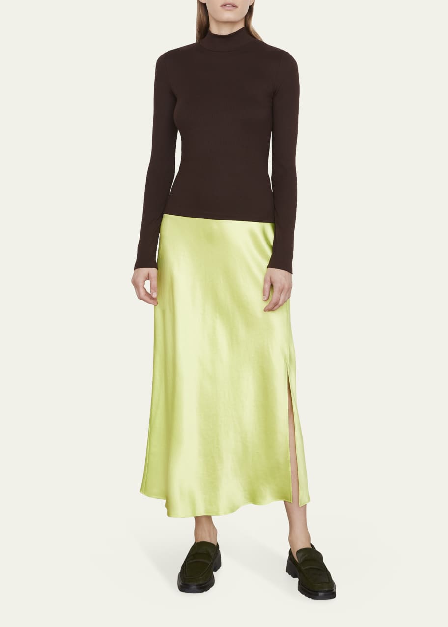 Vince Ribbed Long-Sleeve Mock-Neck Top - Bergdorf Goodman