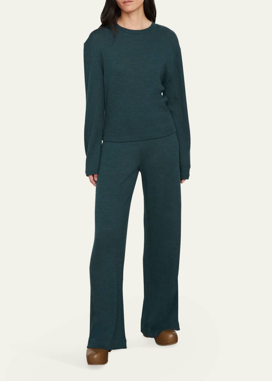 Vince Ribbed Wide-Sleeve Nipped-Waist Top - Bergdorf Goodman