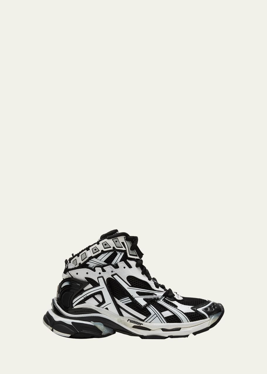 Balenciaga Men's Caged Mesh High-Top Runner Sneakers - Bergdorf Goodman