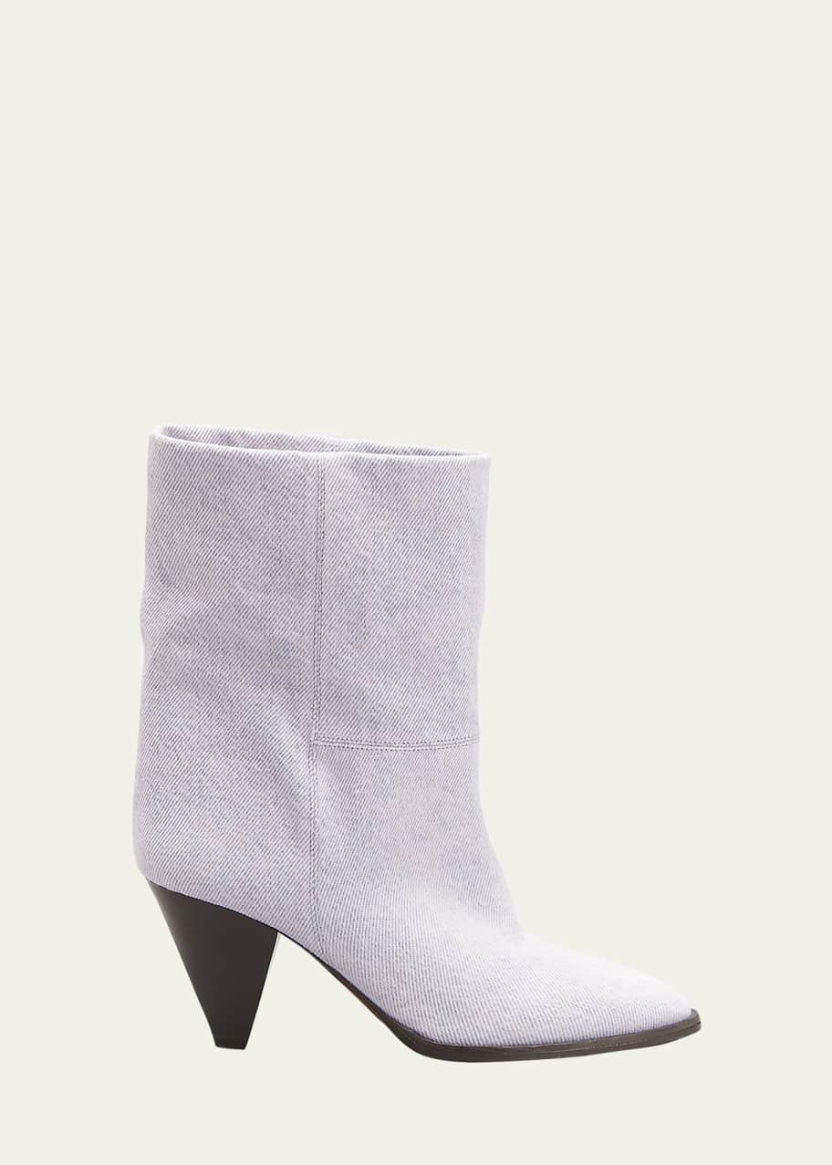 Isabel Marant Rouxa Denim Ankle Booties - Bergdorf Goodman