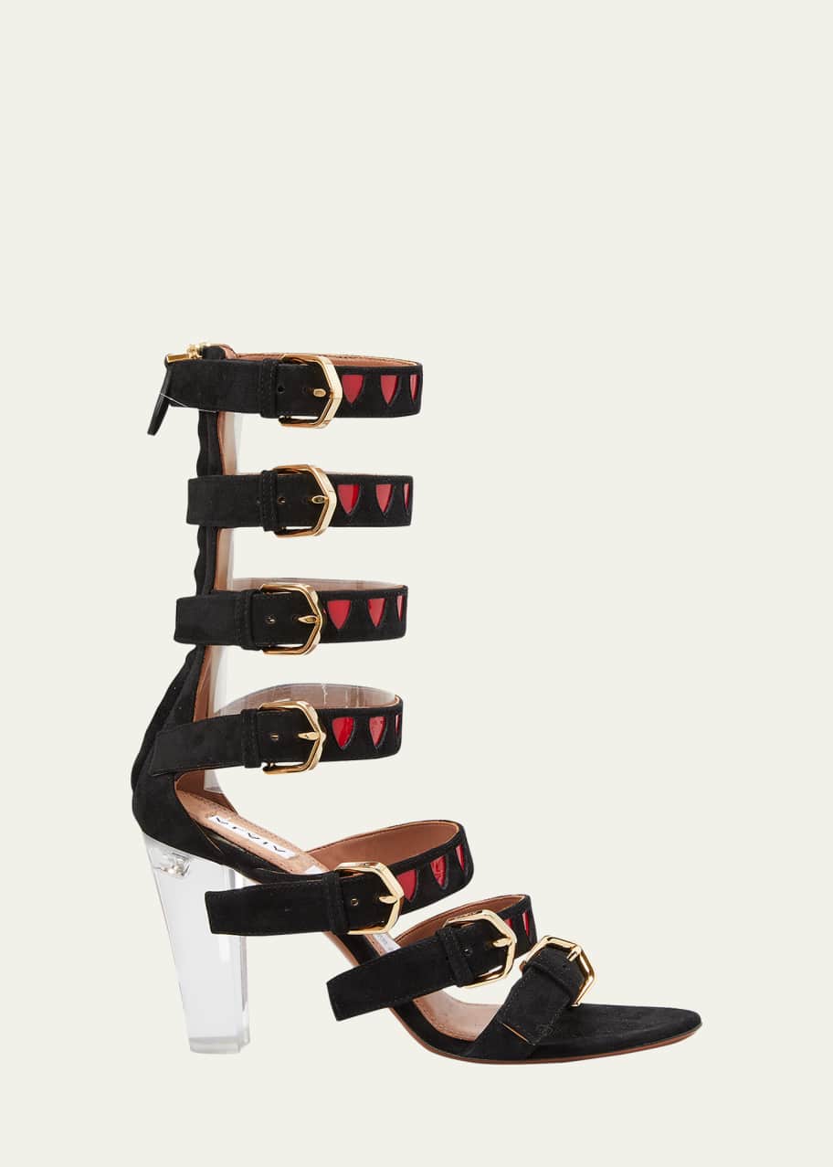 ALAIA Spartiate Plexi Geometric Gladiator Sandals - Bergdorf Goodman