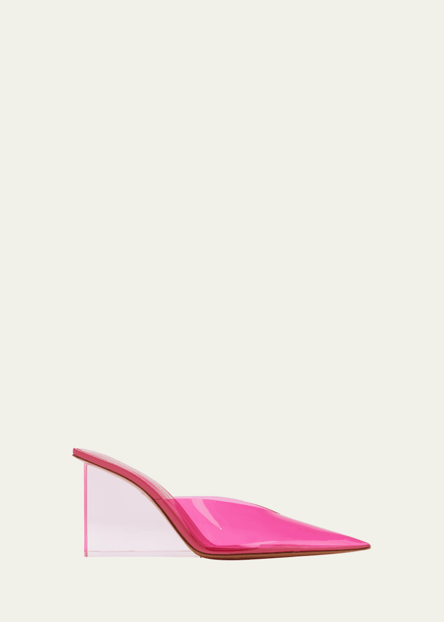 ARIELLE BARON Glassworks Clear-Wedge Mules - Bergdorf Goodman