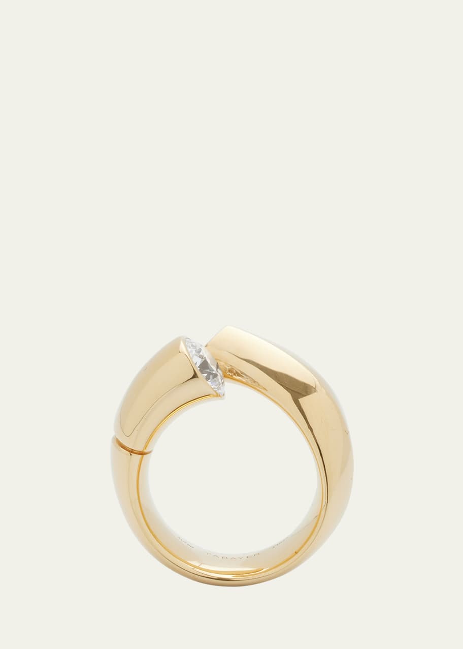 TABAYER 18k Fairmined Yellow Gold Large Oera Ring with Diamond ...