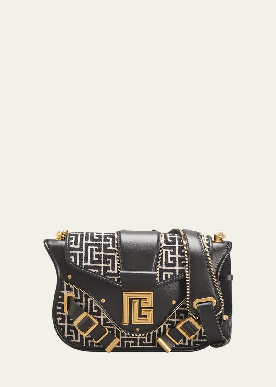 Balmain Blaze Monogram Leather Crossbody Bag - Bergdorf Goodman