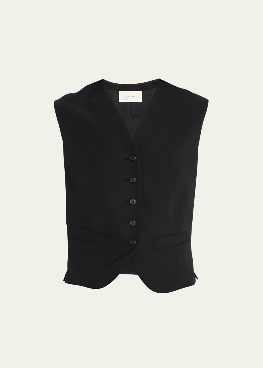 THE ROW Vega Tailored Button-Front Vest - Bergdorf Goodman