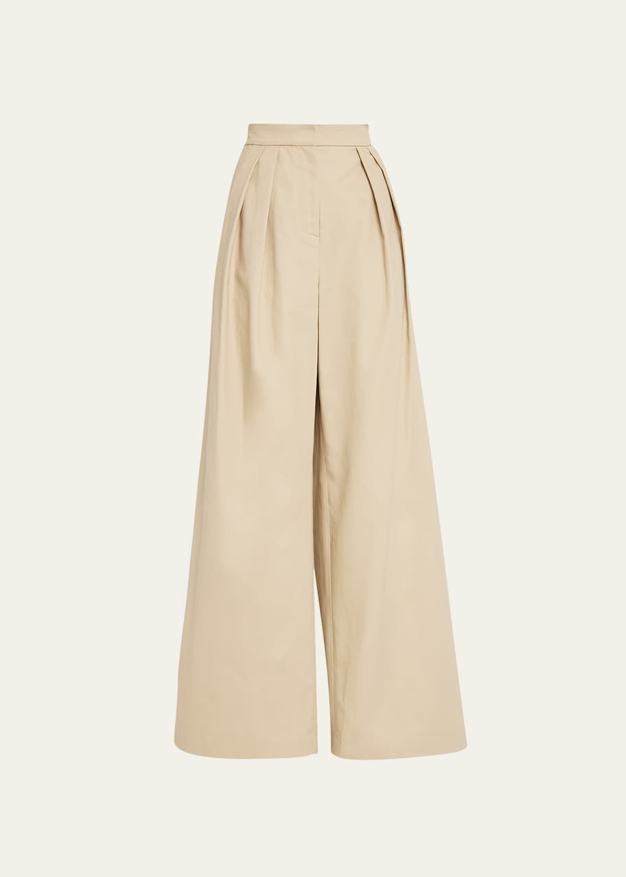 Brandon Maxwell Pleated Wide-Leg Trousers - Bergdorf Goodman