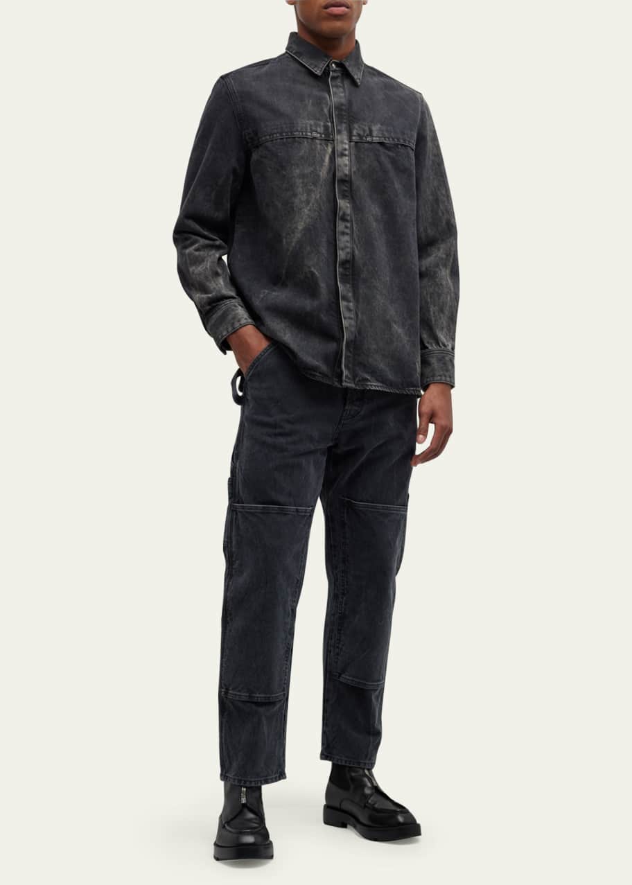 Givenchy Men's 4G Rivet Washed Denim Shirt - Bergdorf Goodman