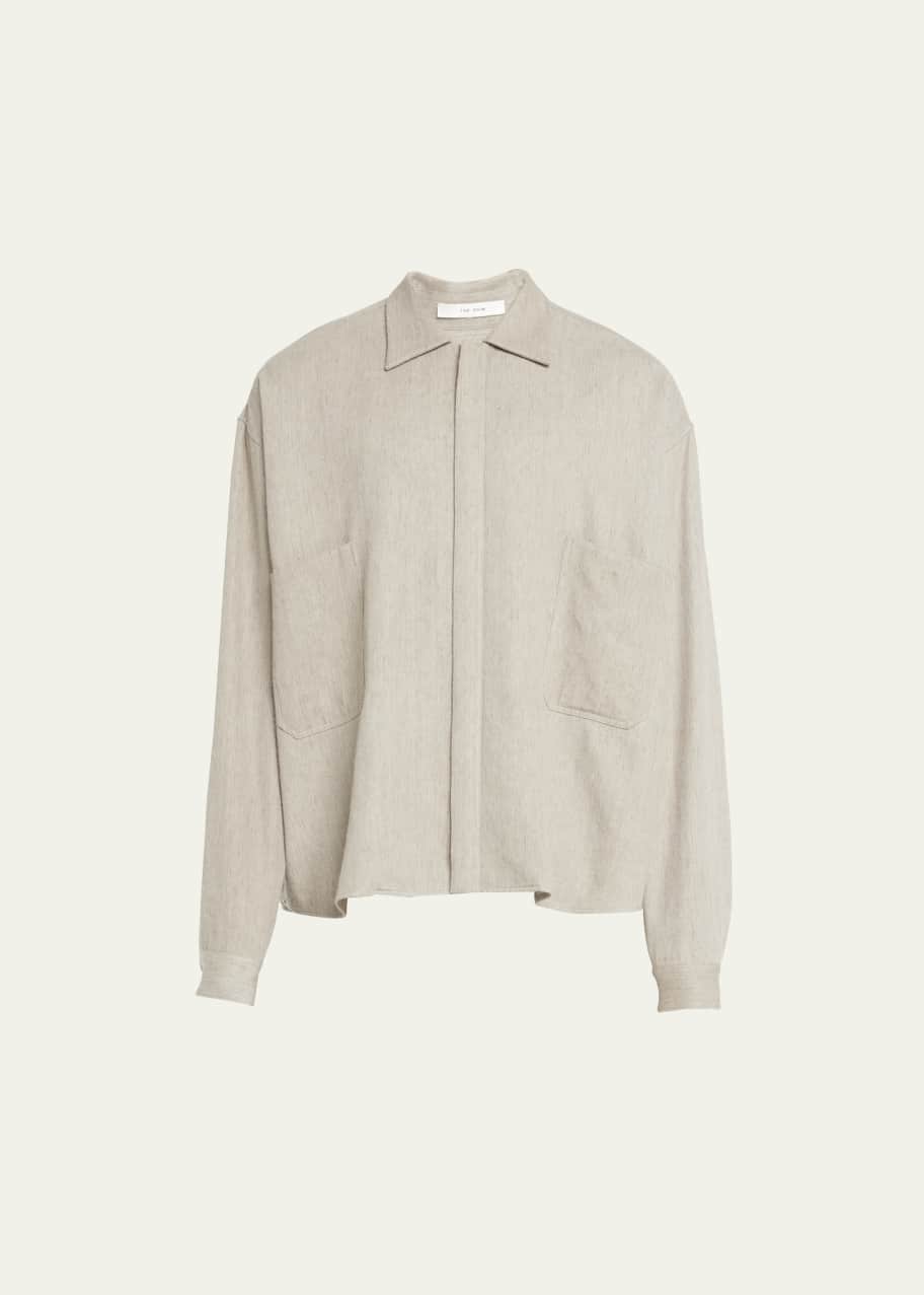 THE ROW Men's Amoneto Linen-Cashmere Zip Jacket - Bergdorf Goodman