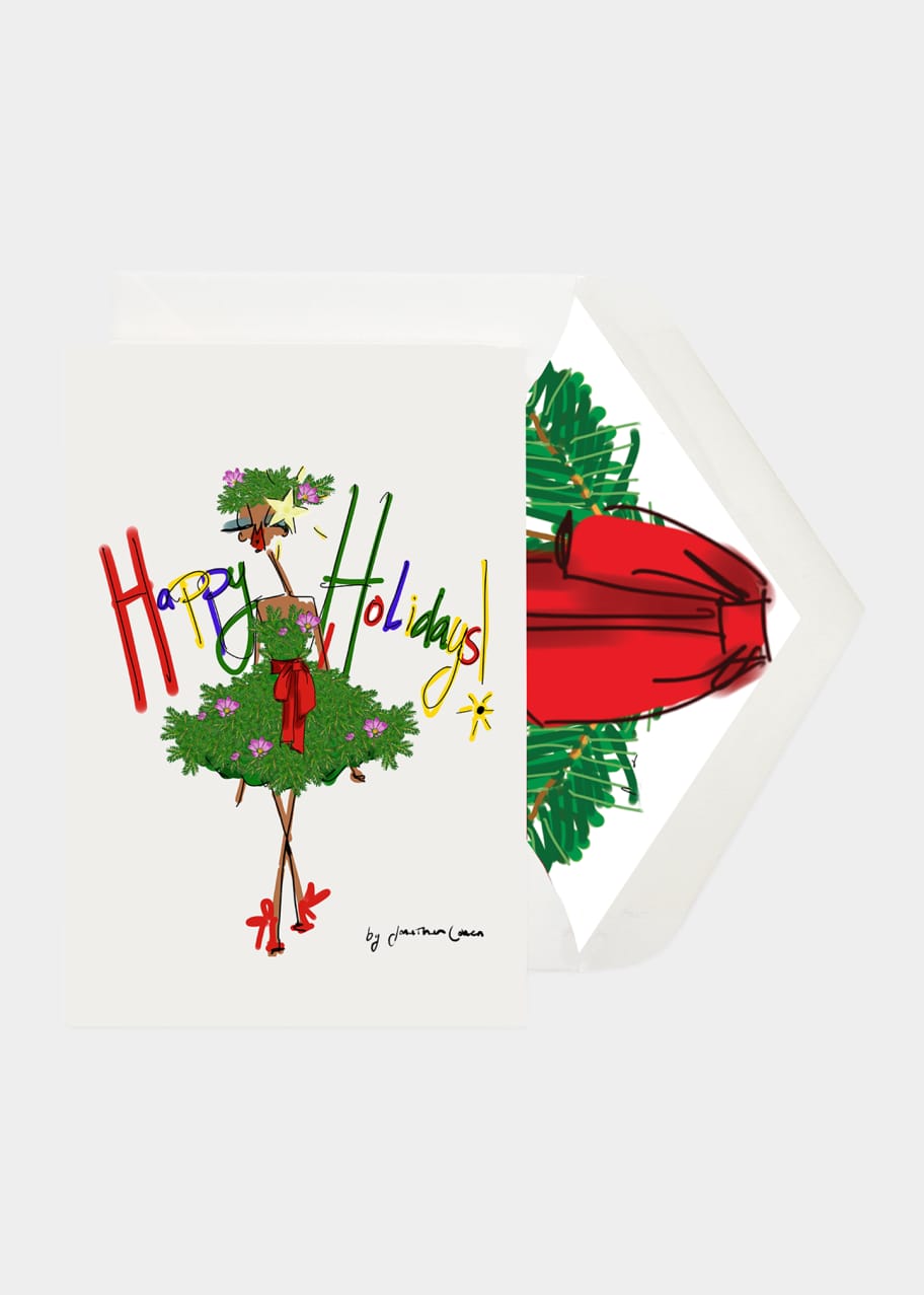 Dempsey & Carroll Jonathan Cohen Holiday Tree Dress Card - Set of 10 ...