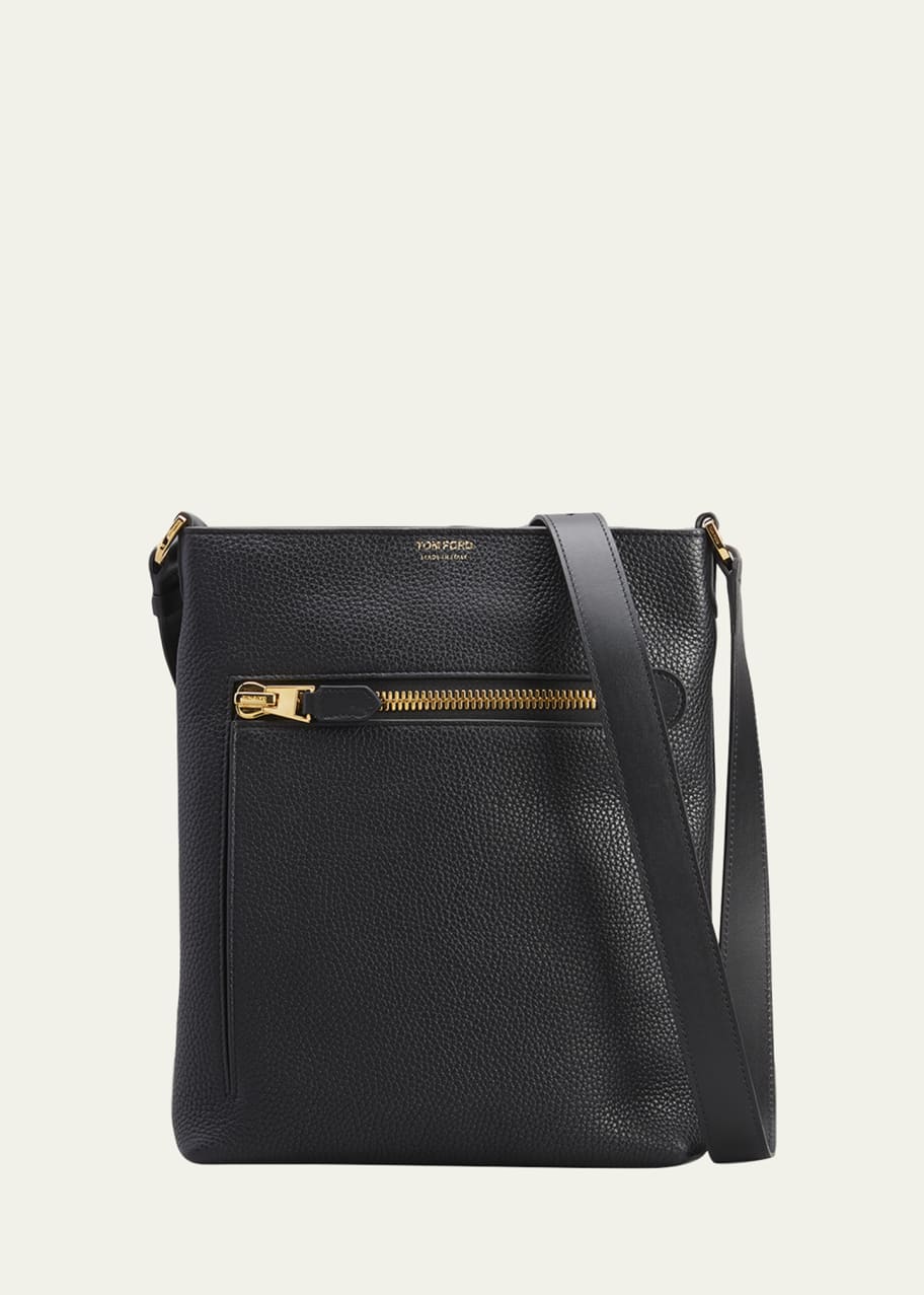 TOM FORD Men's Grain Leather Vertical Messenger Bag - Bergdorf Goodman