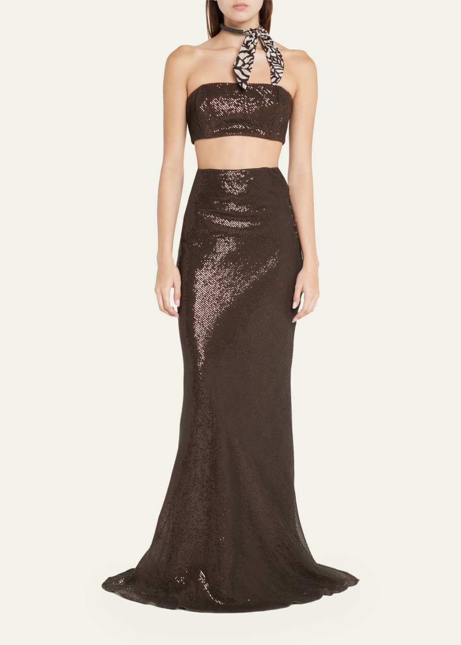 Brunello Cucinelli Sequined Silk Bandeau - Bergdorf Goodman