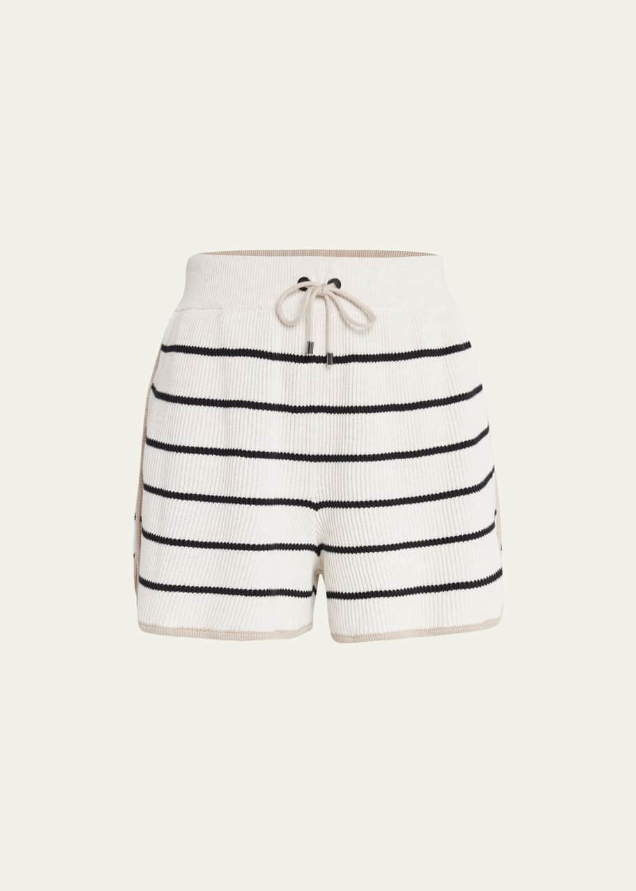Brunello Cucinelli Stripe Drawstring Lounge Shorts - Bergdorf Goodman