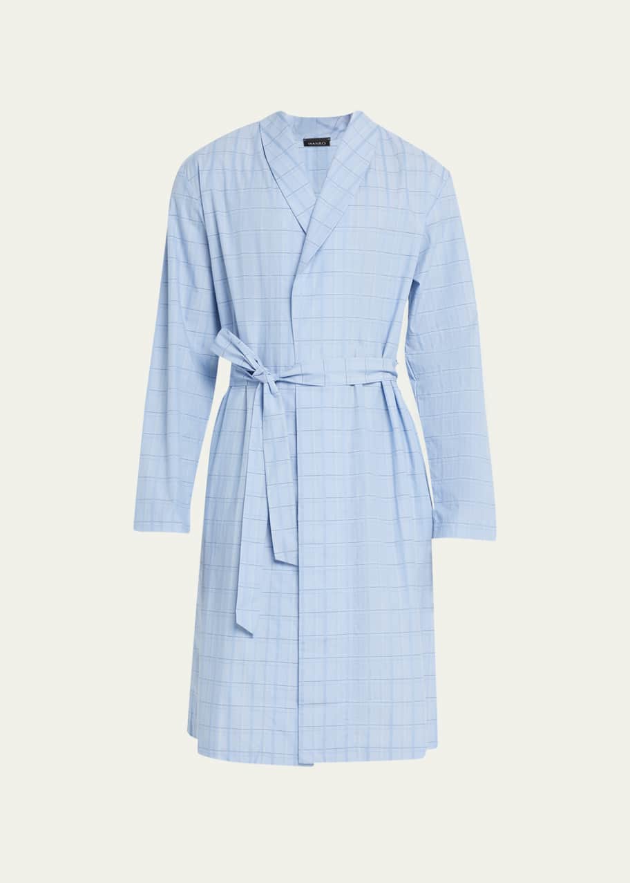 Hanro Men's Ian Cotton Poplin Robe - Bergdorf Goodman