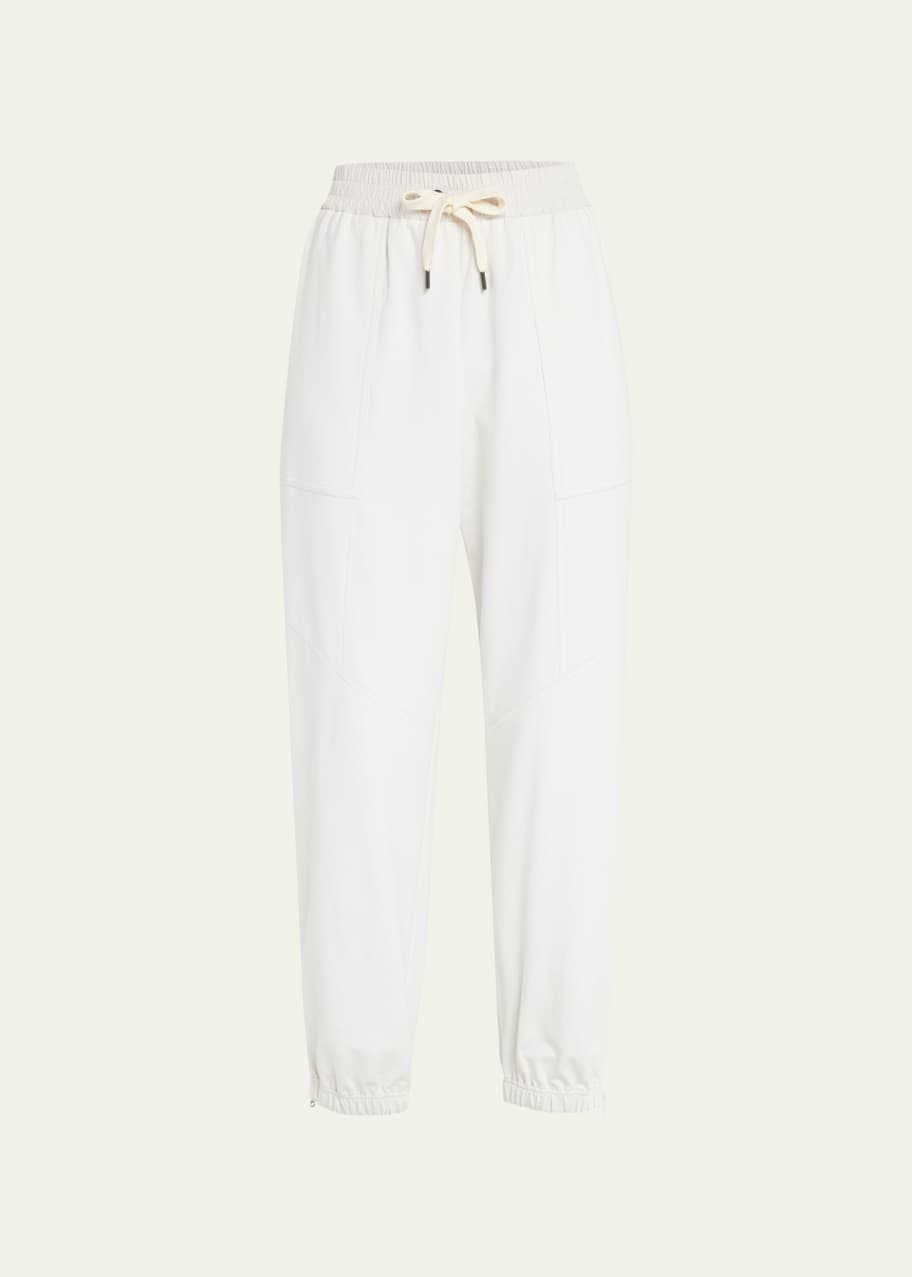 Brunello Cucinelli Mixed-Media Zip-Hem Pull-On Lounge Pants - Bergdorf ...