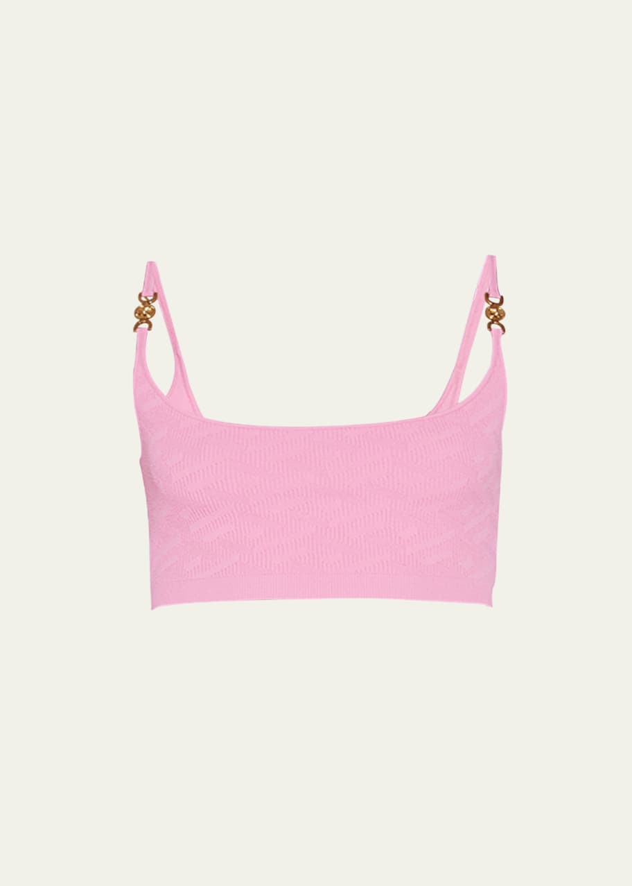 Versace Knit Top w/ Logo Detail - Bergdorf Goodman