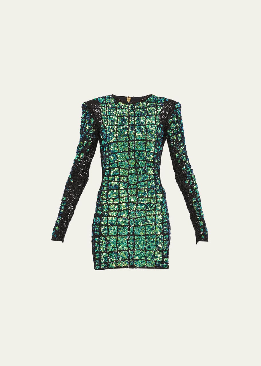 Balmain Sequin Embroidered Mini Dress - Bergdorf Goodman