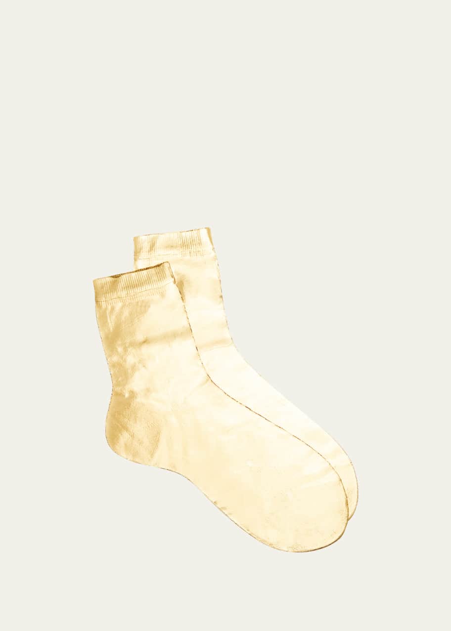 Maria La Rosa Laminated One Metallic Socks - Bergdorf Goodman