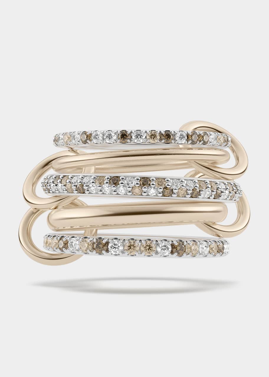 Spinelli Kilcollin Leo 18K Gold 5-Linked Ring with Diamonds - Bergdorf Goodman