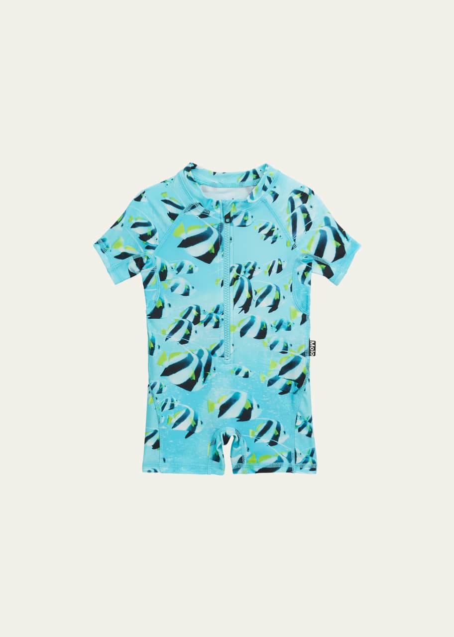 Molo Boy's Neka Happy Face Rash Suit, Size 9M-3 - Bergdorf Goodman