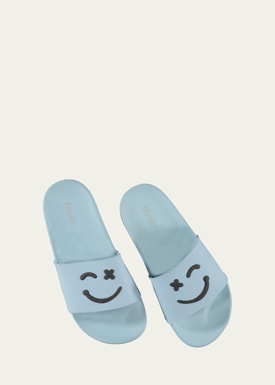 Molo Kid's Zhappy Winky Smiley Slide Sandals - Bergdorf Goodman