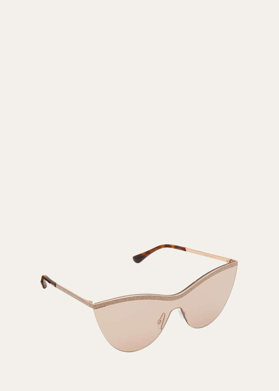 Jimmy Choo Kristen Glitter Metal & Acetate Shield Sunglasses - Bergdorf Goodman