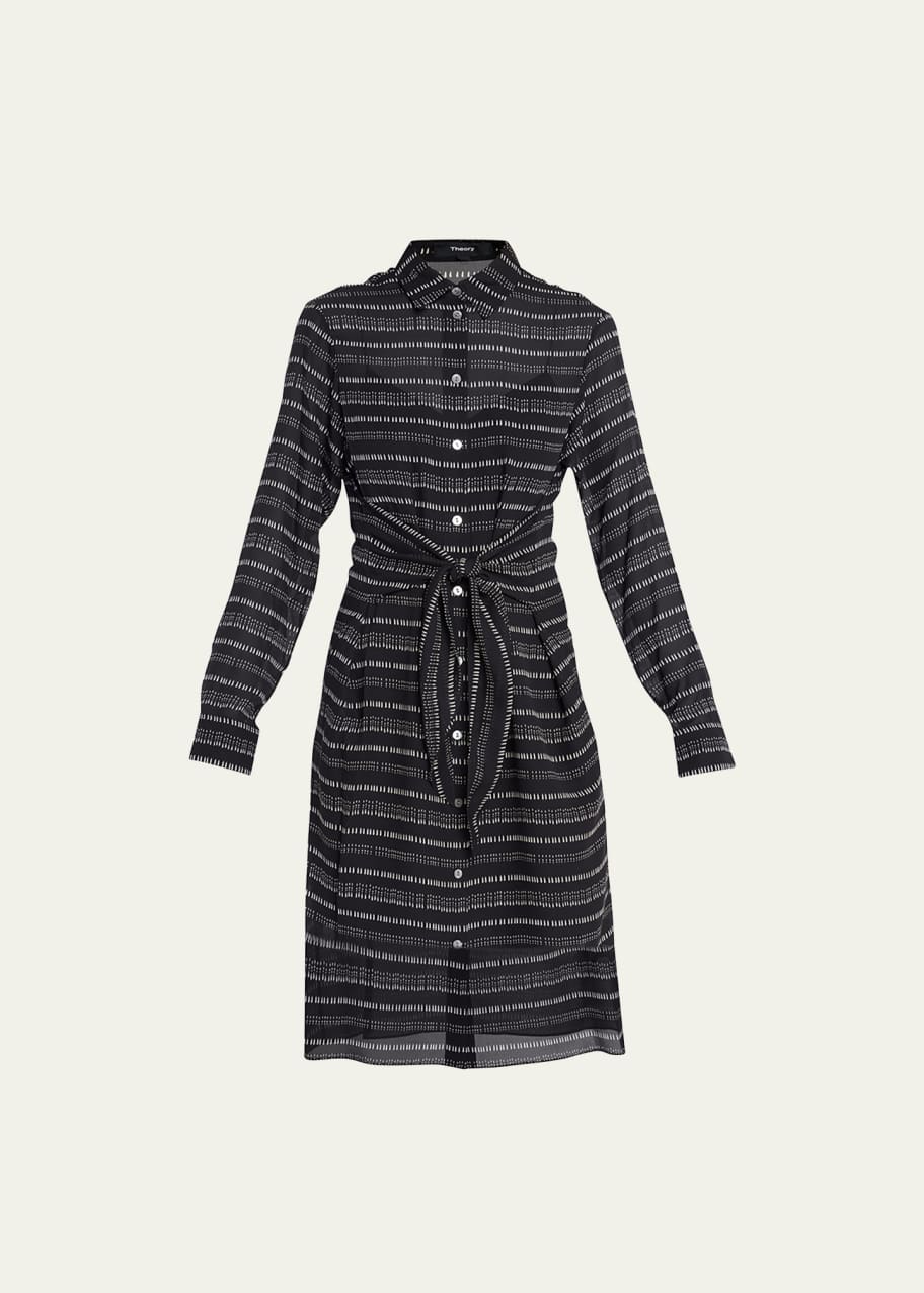 Theory Button-Front Tie Waist Shirtdress - Bergdorf Goodman