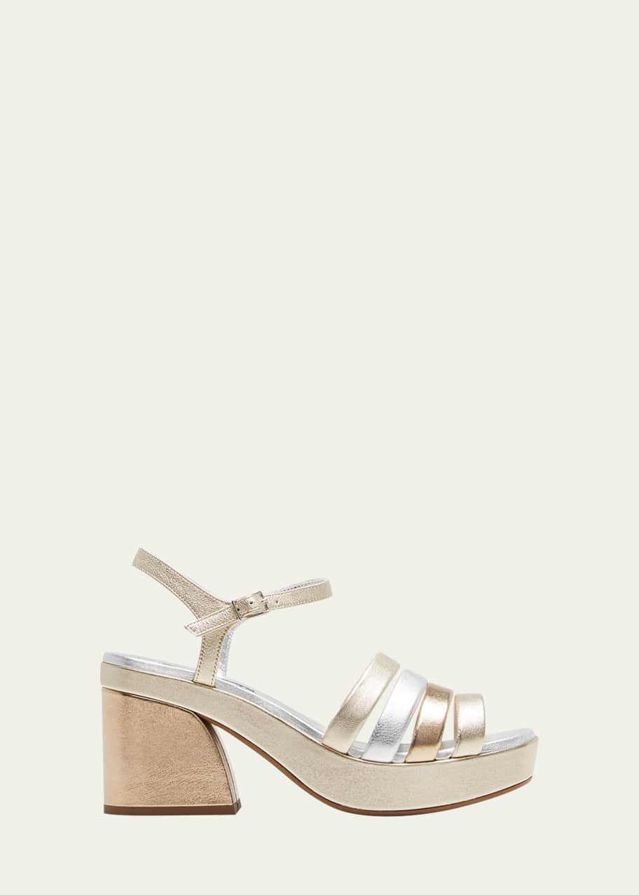 CAREL Baignade Metallic Ankle-Strap Sandals - Bergdorf Goodman