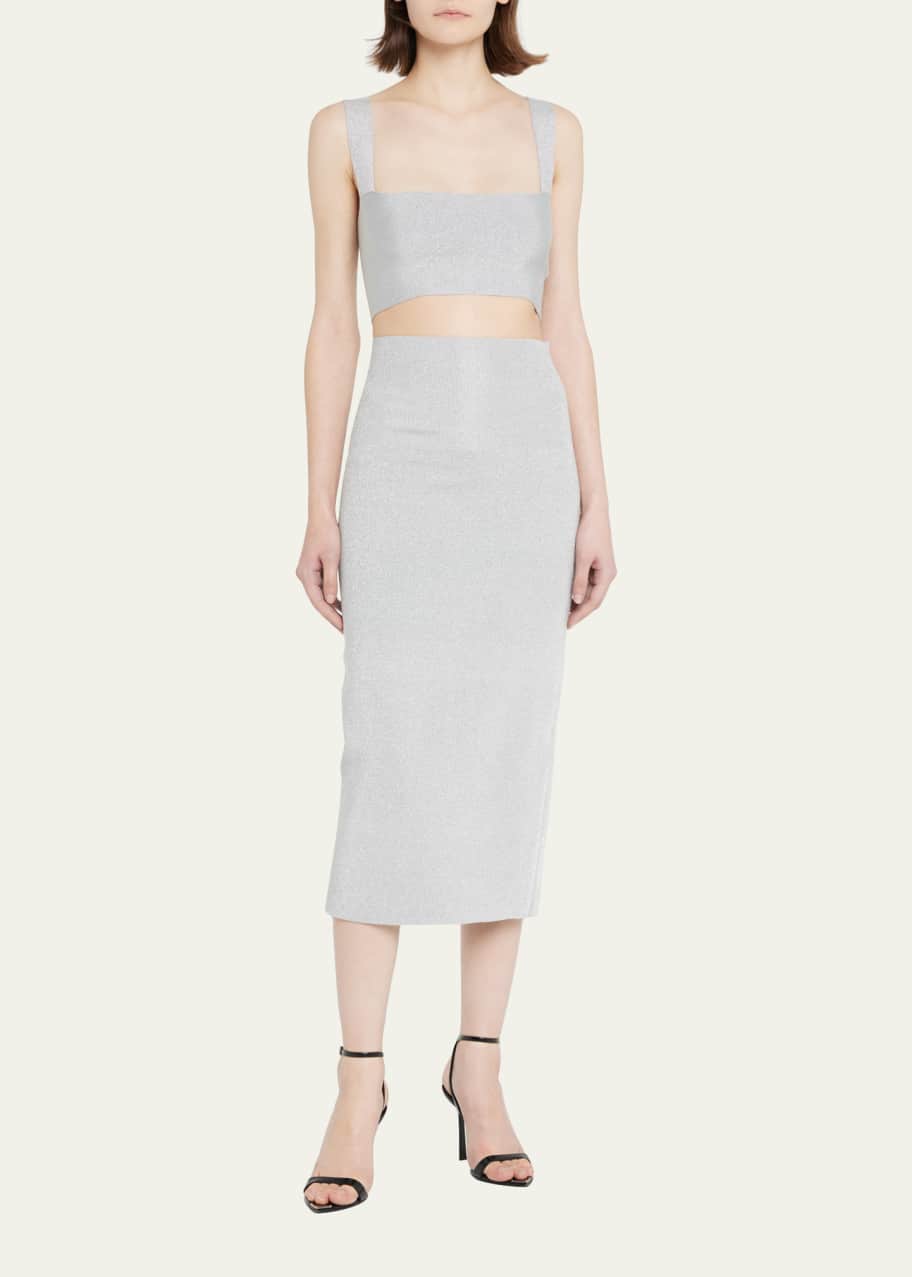 Victoria Beckham VB Body Metallic Lurex Bandeau Top - Bergdorf Goodman