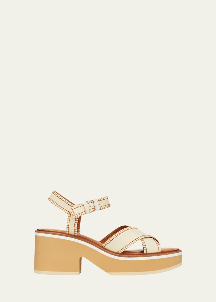 Clergerie Paris Charline Crisscross Stitch Platform Sandals - Bergdorf ...