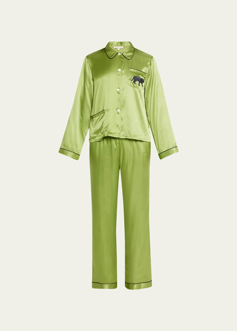 Morgan Lane Ruthie Chantal Embroidered Pajama Set - Bergdorf Goodman