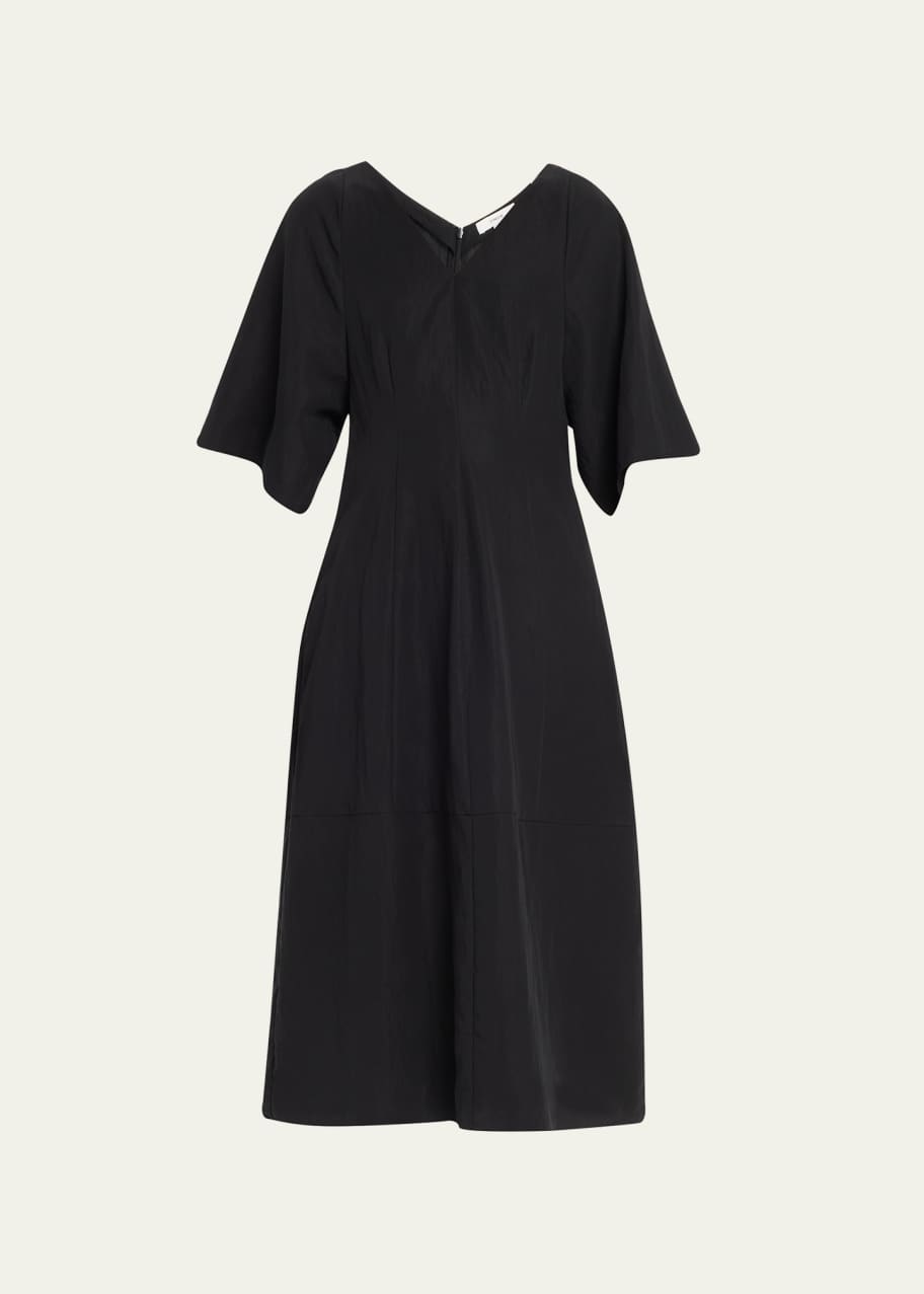 Vince V-Neck Flutter-Sleeve Midi Dress - Bergdorf Goodman