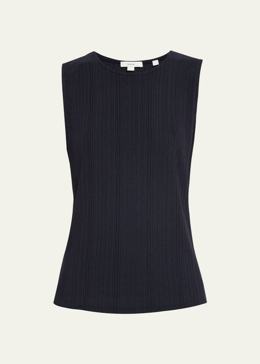 Vince Ribbed Crewneck Shell Top - Bergdorf Goodman