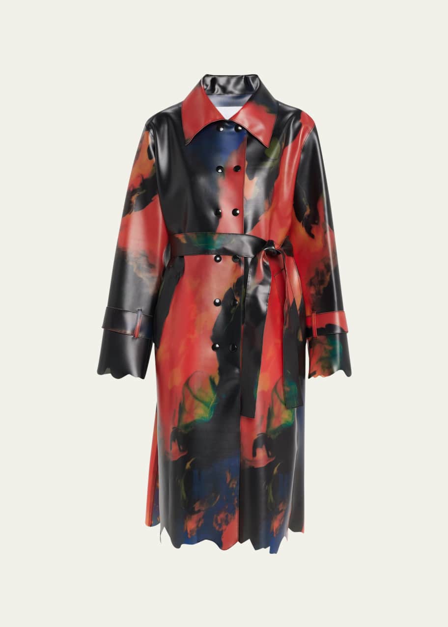 Rabanne Painted Faux-Leather Raincoat - Bergdorf Goodman