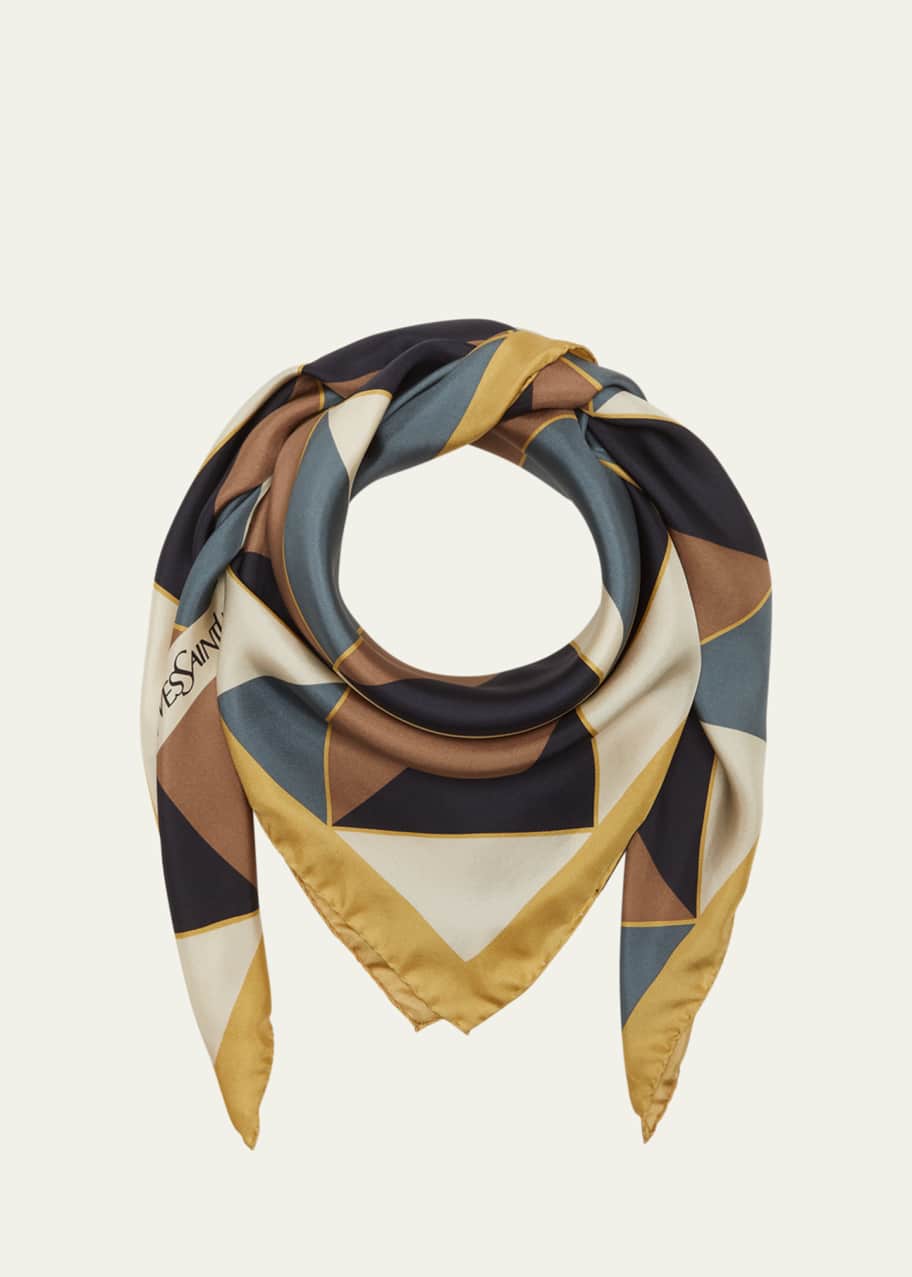 Saint Laurent YSL Harlequin Square Scarf - Bergdorf Goodman