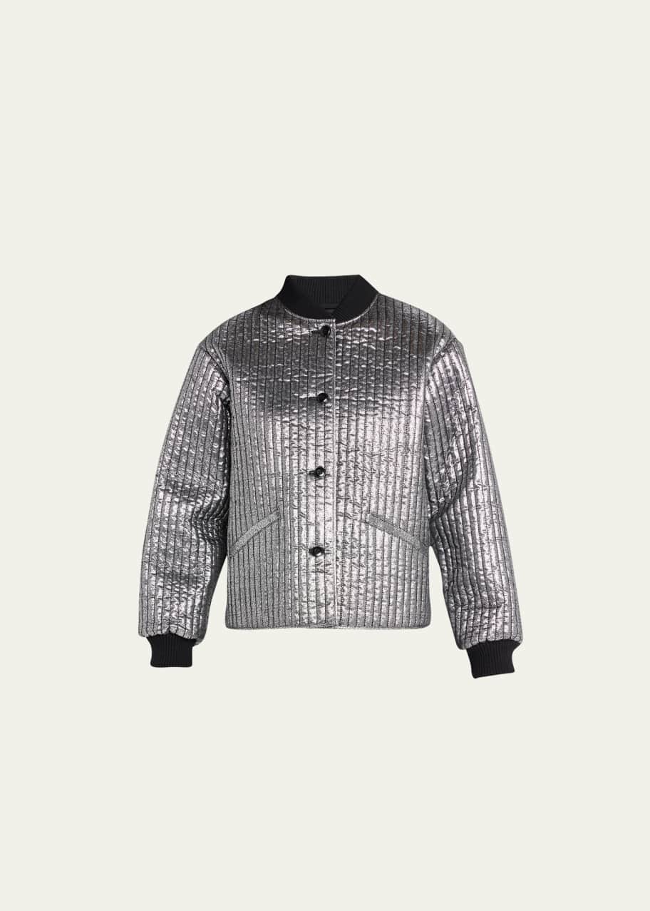 The Great The Metallic Bomber Jacket - Bergdorf Goodman