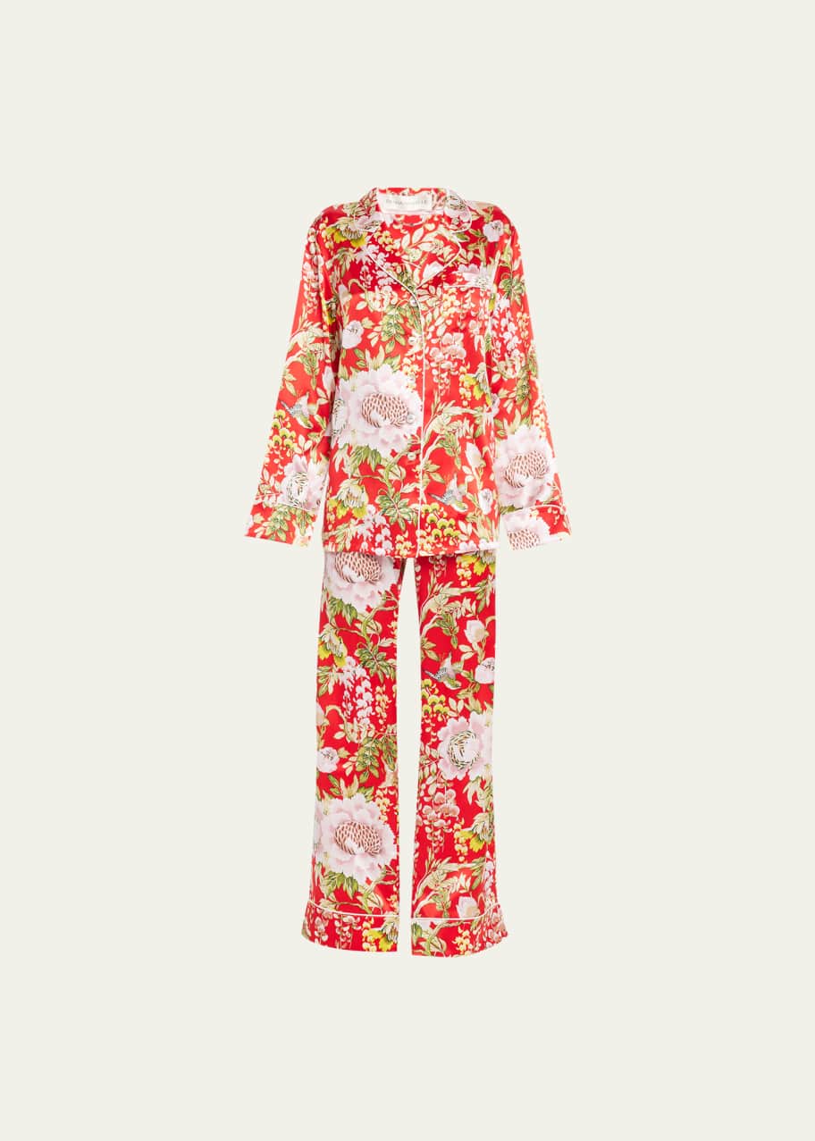 Olivia Von Halle Lila Sylva Floral Print Silk Pajama Set Bergdorf Goodman