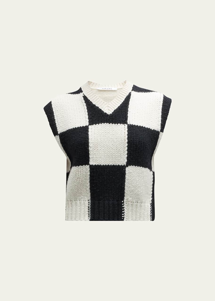 FRAME Checkered Sweater Vest - Bergdorf Goodman