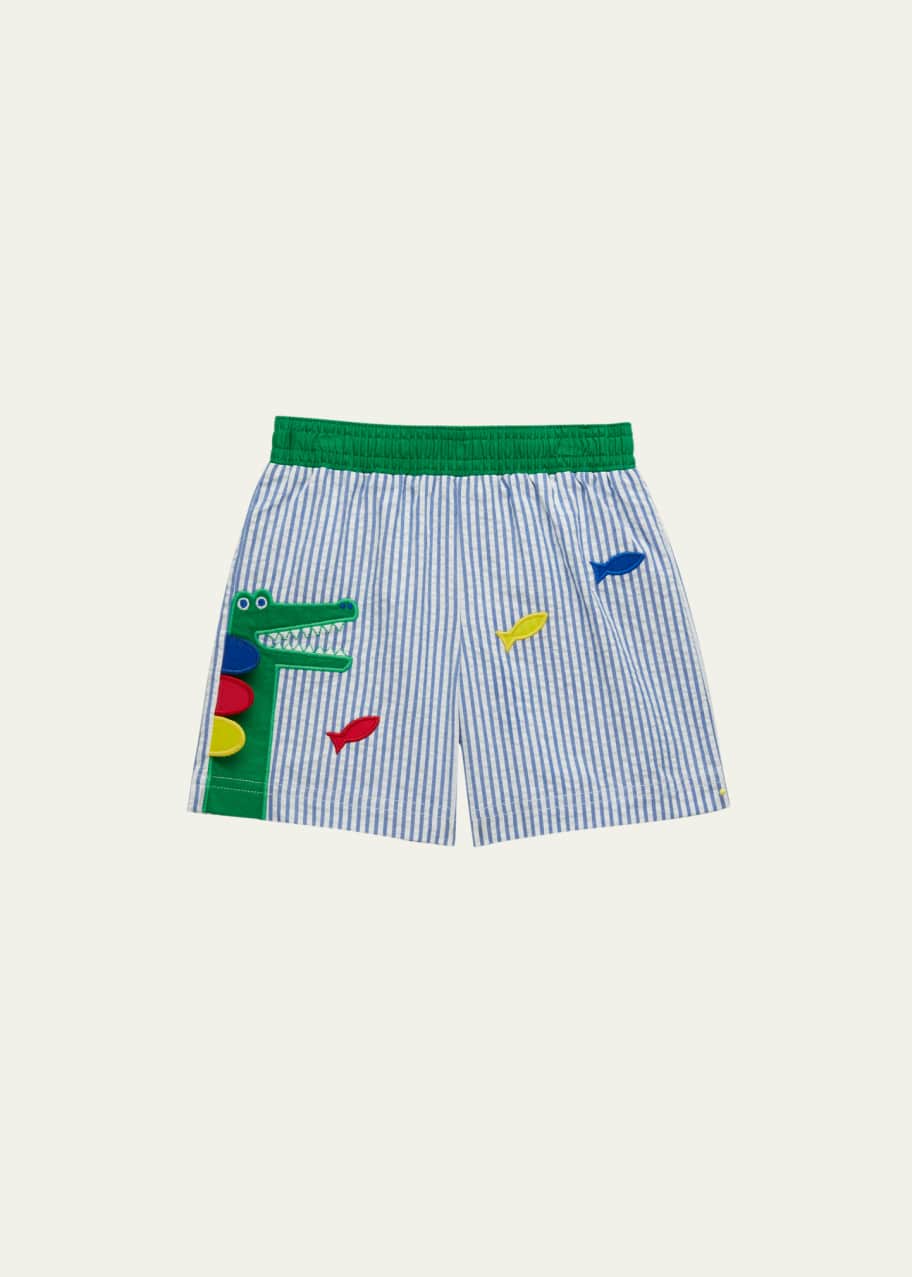 Florence Eiseman Boy's Applique Alligator Swim Trunks, Size 12M-24M ...