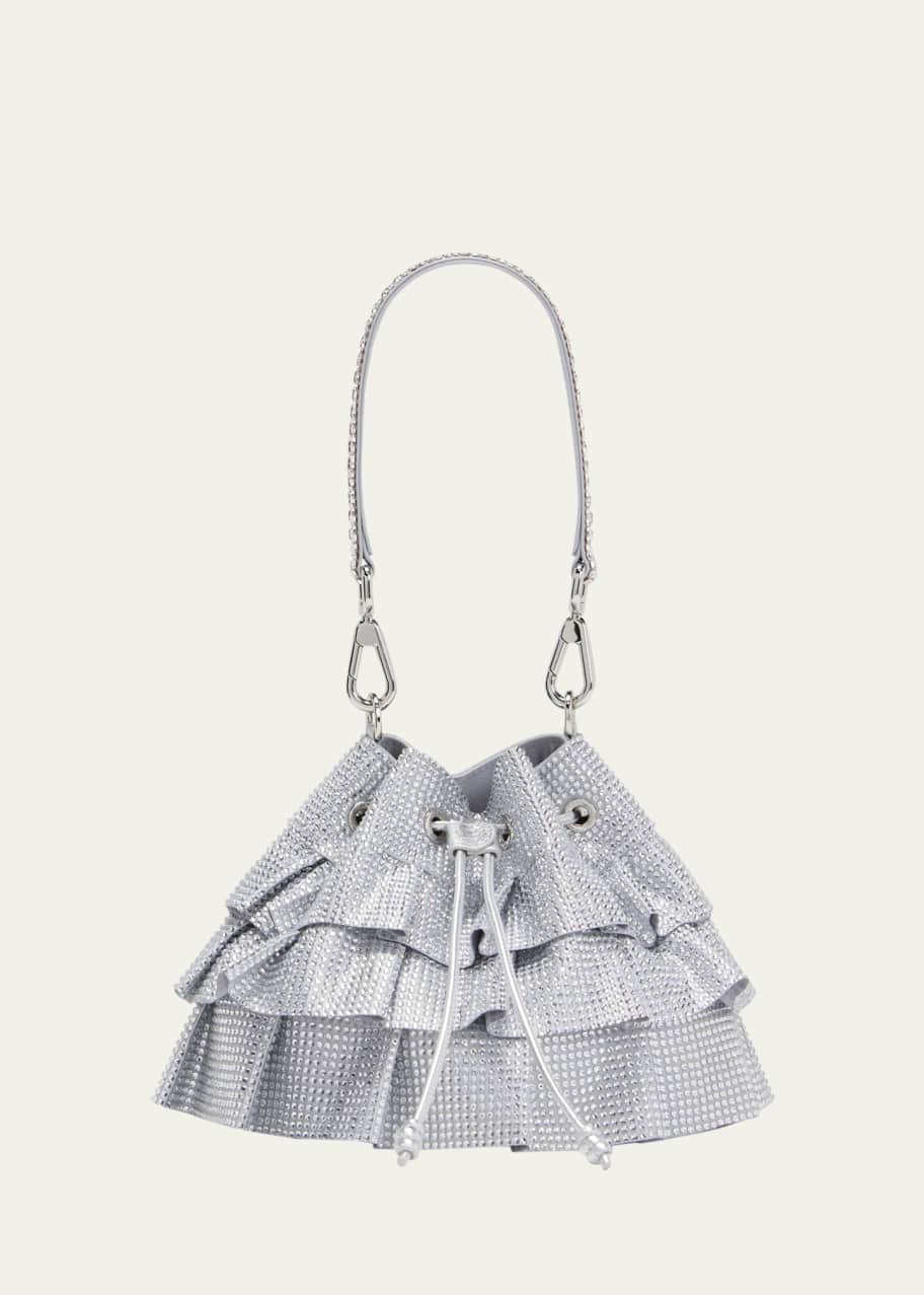 Judith Leiber Couture Ruffle Crystal Pouch Top-Handle Bag - Bergdorf ...