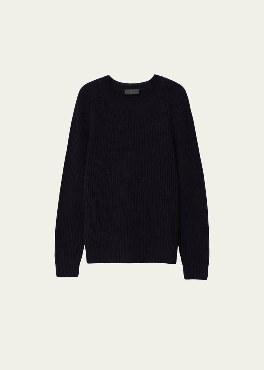 Iris Von Arnim Mens Cashmere Rib Crewneck Sweater Bergdorf Goodman