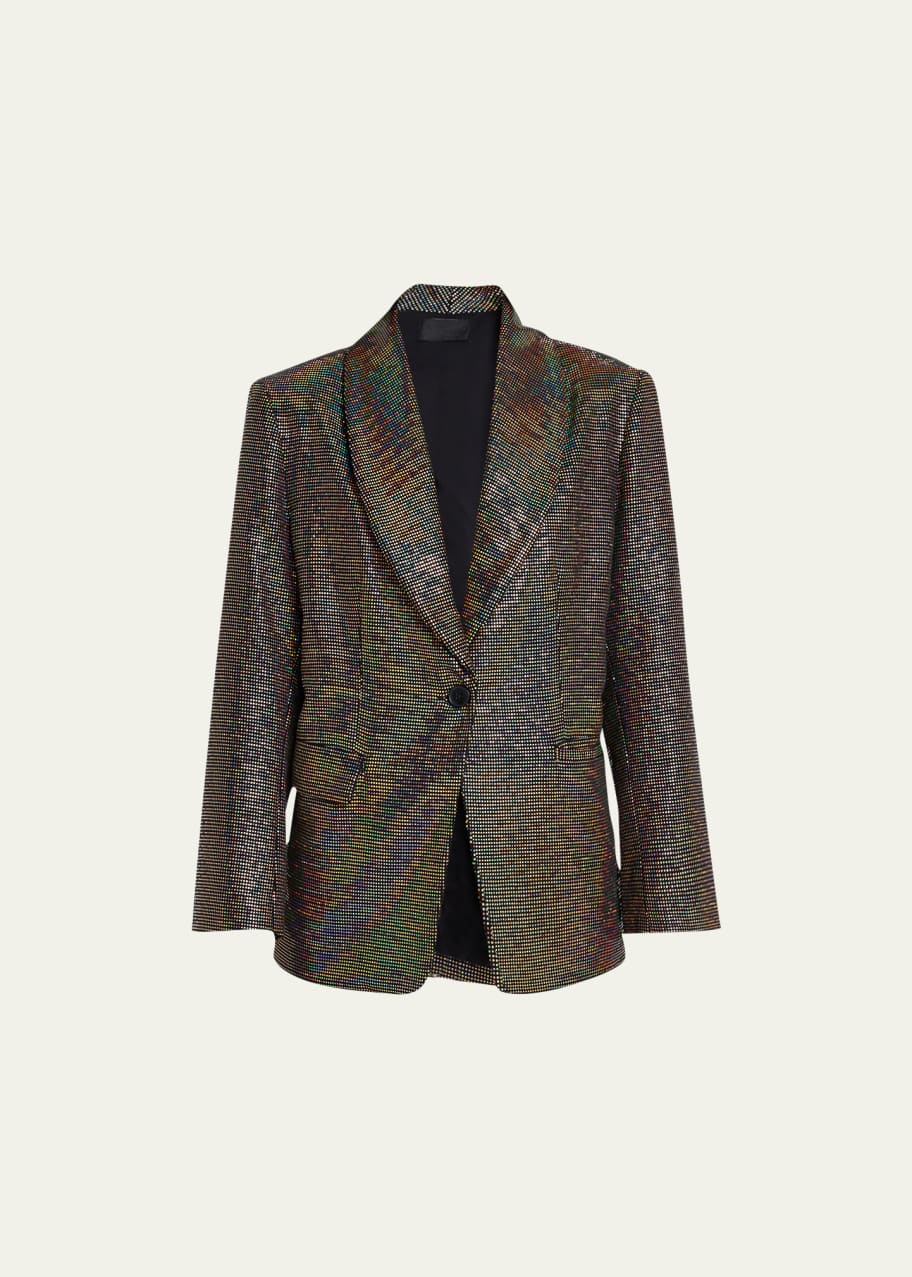 PUPPETS AND PUPPETS Metallic Tuxedo Boxy Jacket - Bergdorf Goodman PUPPETS AND PUPPETS Metallic Tuxedo Boxy Jacket - Bergdorf Goodman