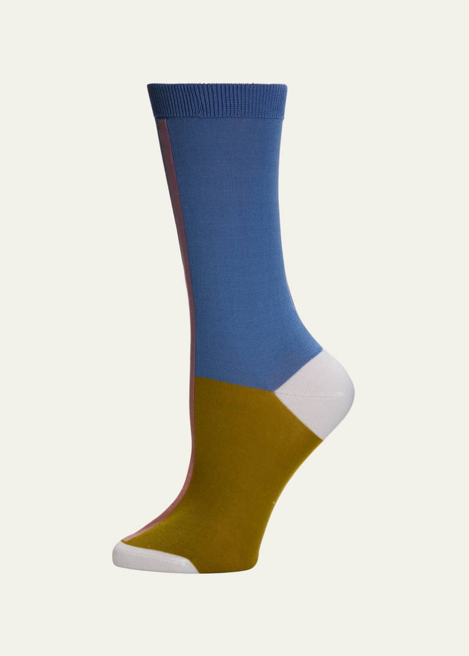 Maria La Rosa Colorblock Crew Socks - Bergdorf Goodman