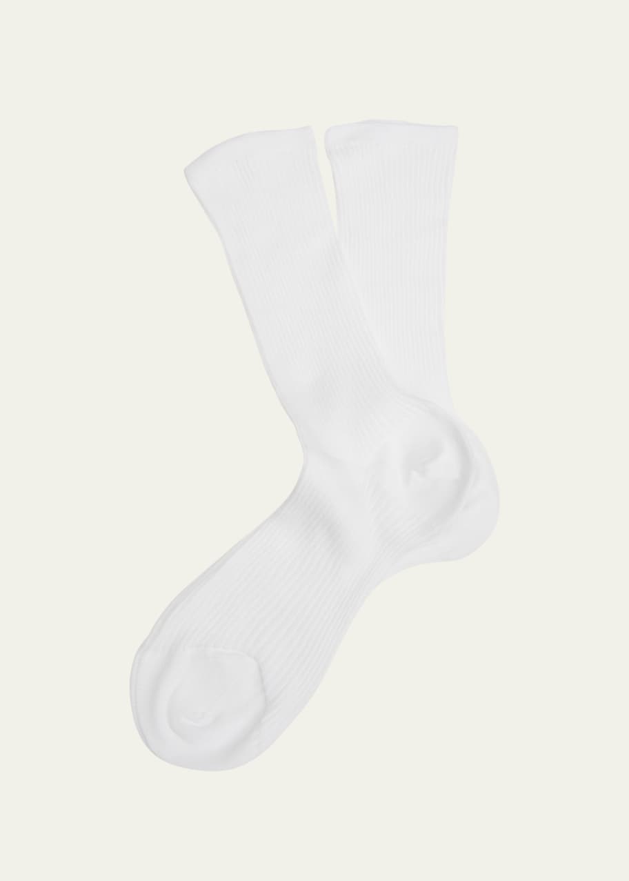Maria La Rosa Ribbed Organic Cotton Crew Socks - Bergdorf Goodman