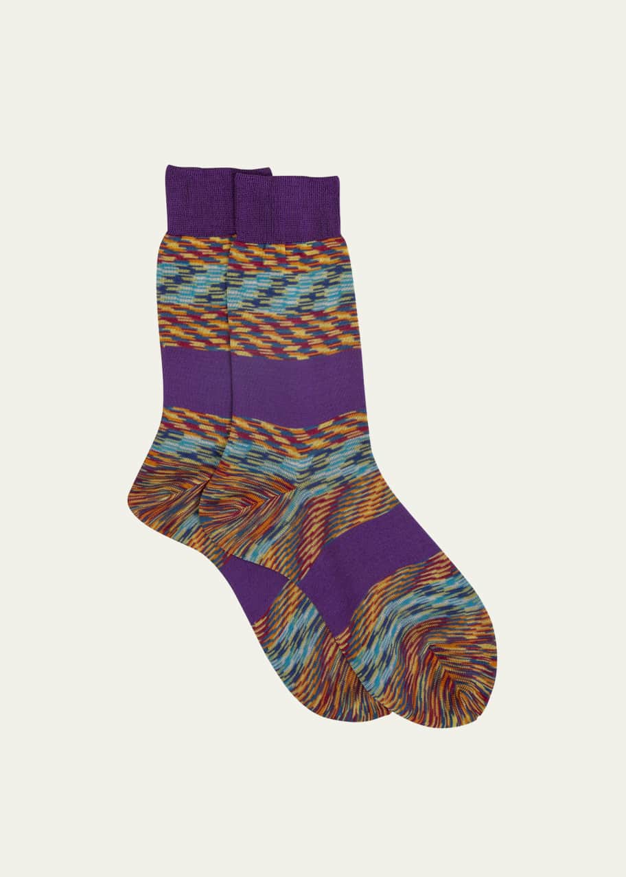 Maria La Rosa Striped Cotton Crew Socks - Bergdorf Goodman
