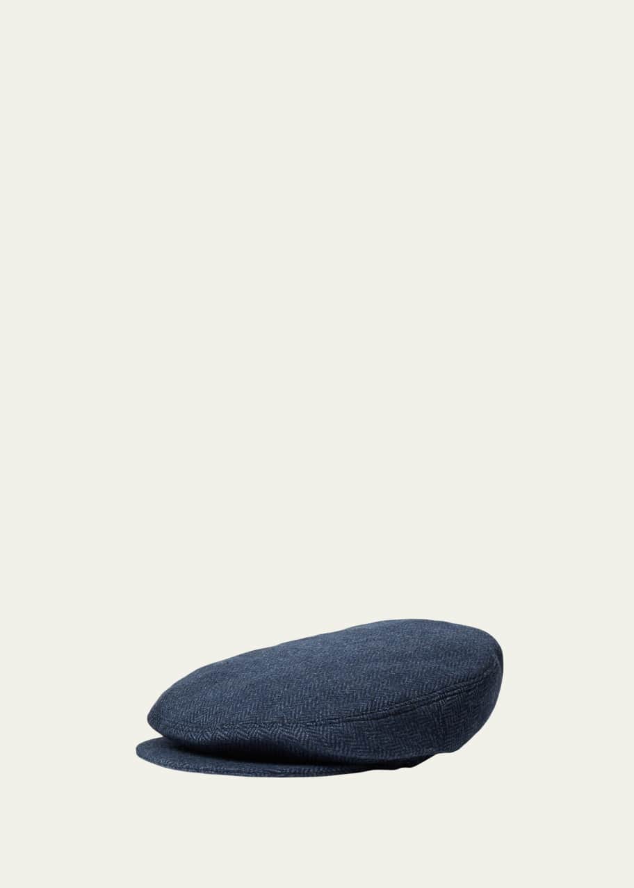 Ralph Lauren Purple Label Men's Herringbone Flat Cap - Bergdorf Goodman