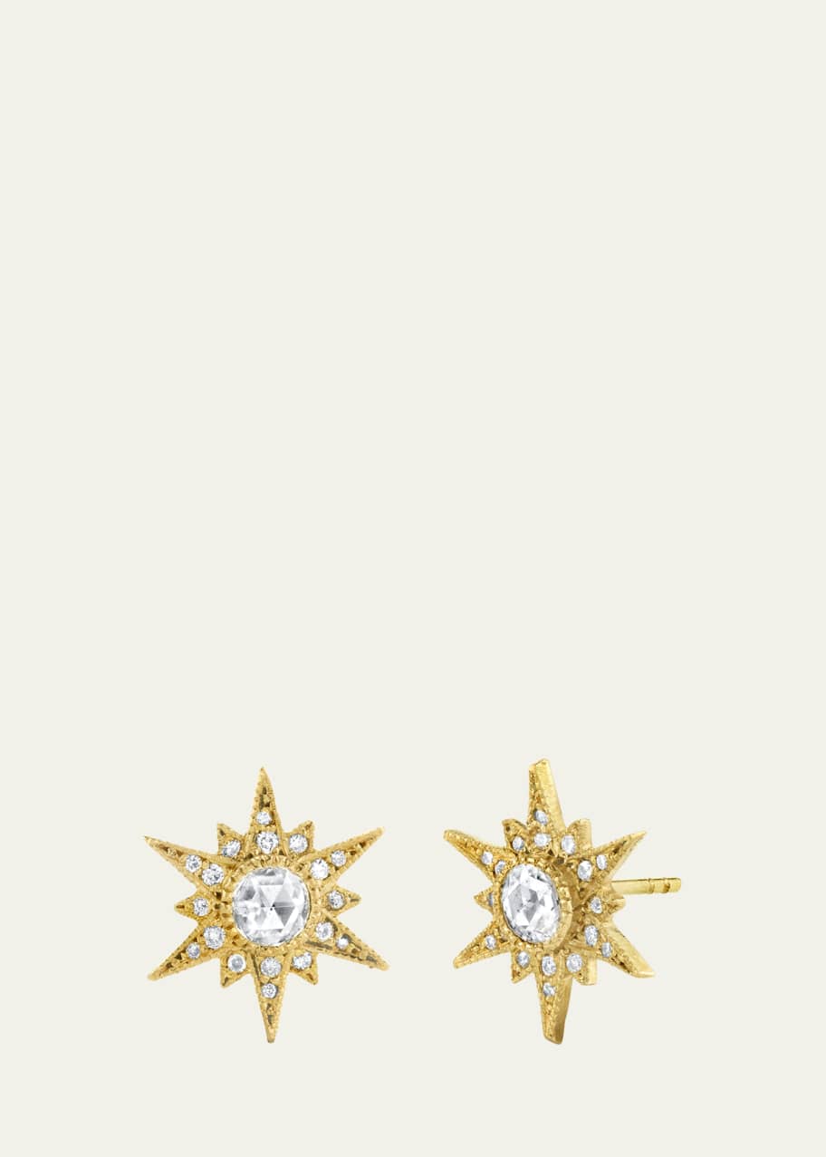 Arman Sarkisyan 22K Yellow Gold Lapis Lazuli and Diamond Spike Stud ...
