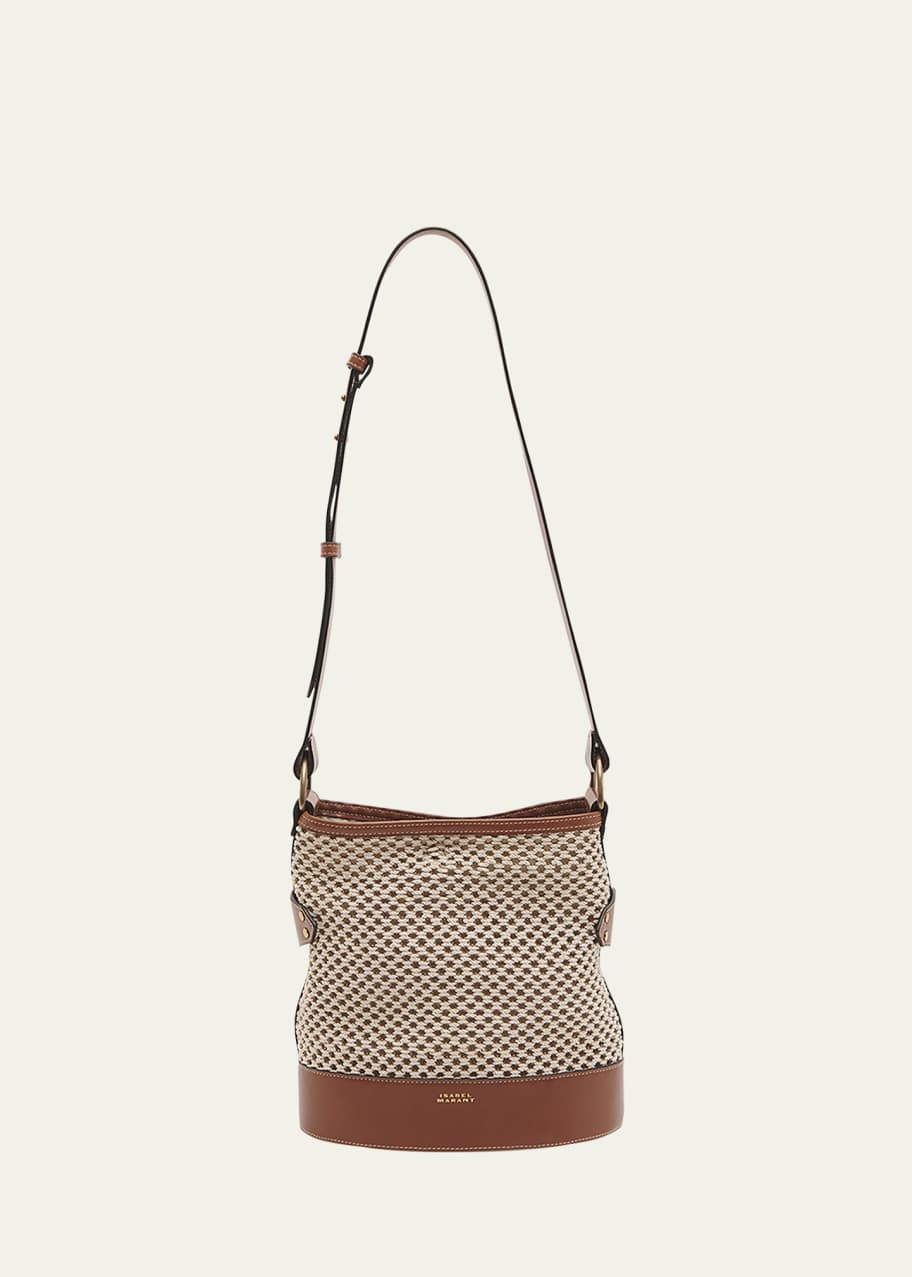 Isabel Marant Bayia Raffia & Leather Bucket Bag - Bergdorf Goodman