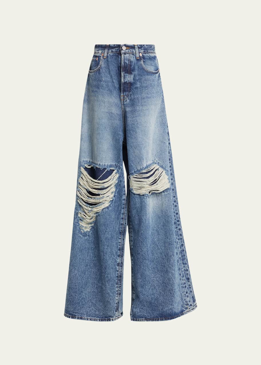 Vetements Men's Loose-Leg Destroyed Jeans - Bergdorf Goodman
