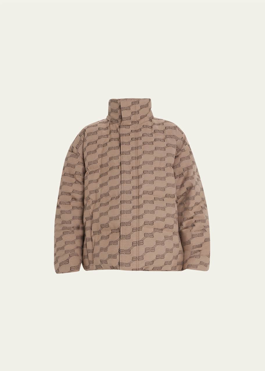 Balenciaga Men's BB Monogram Puffer Coat - Bergdorf Goodman